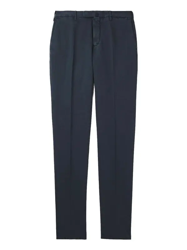 Incotex Venezia 1951 Slim-fit Cotton And Linen-blend Trousers - Gray