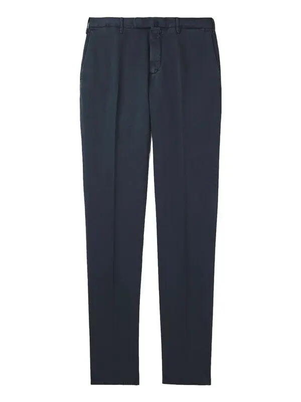 SLOWEAR Venezia 1951 Slim-fit Cotton And Linen-blend Trousers - Gray