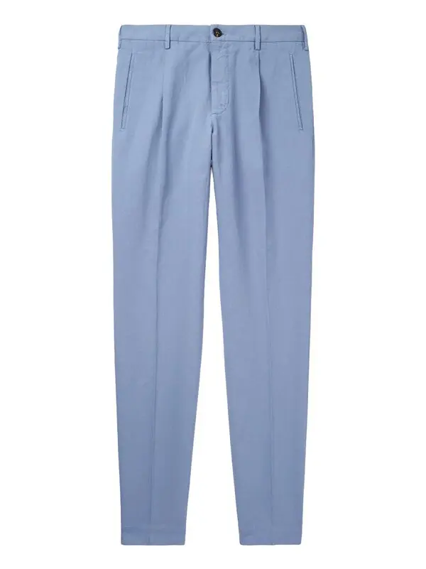 SLOWEAR Venezia 1951 Tapered Pleated Trousers - Blue