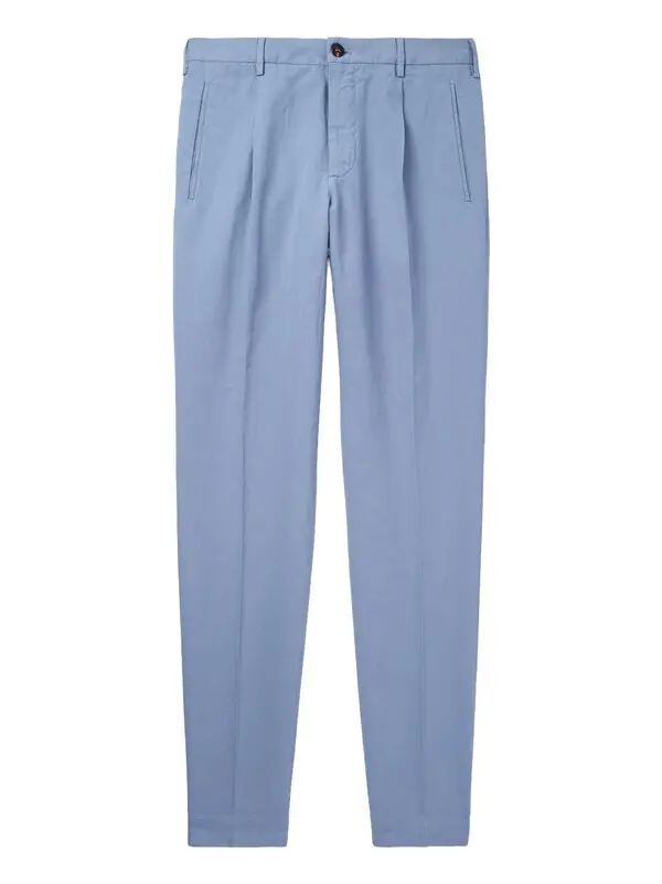 SLOWEAR Venezia 1951 Tapered Pleated Trousers - Blue