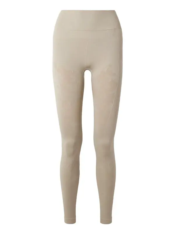 Adidas By Stella McCartney Truestrength Paneled Printed Stretch Leggings - Neutrals