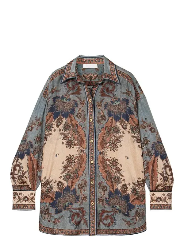 Zimmermann Ascension Printed Silk Shirt - Multi