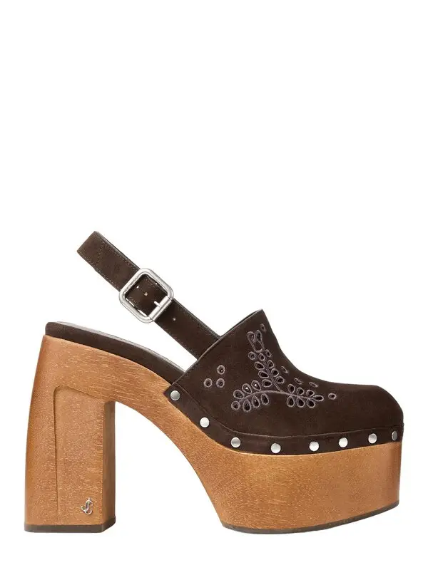 JIMMY CHOO Alida Platform Clogs - Brown