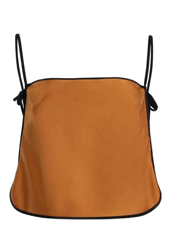 TEMILY Stretch-satin Camisole Top - Orange