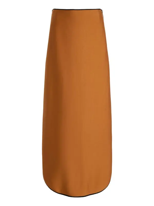TEMILY Sheath Stretch-satin Maxi Skirt - Orange