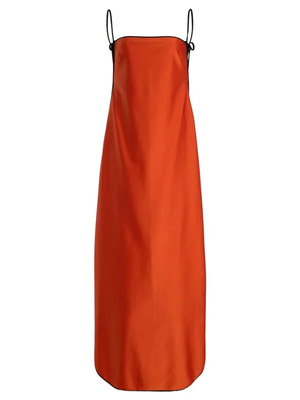 TEMILY Stretch-satin Maxi Dress - Orange