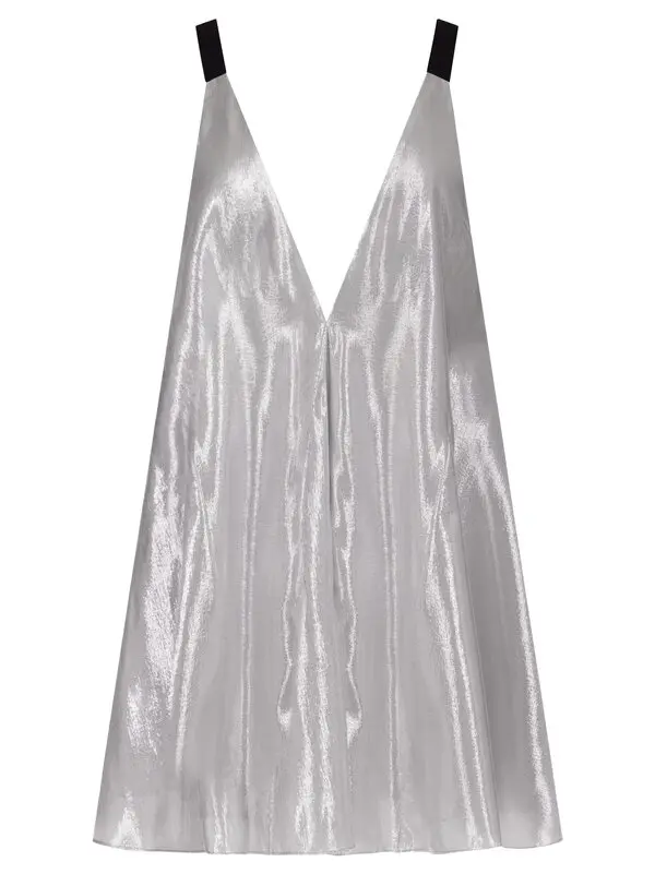 TEMILY Parachute Silk Mini Dress - Silver