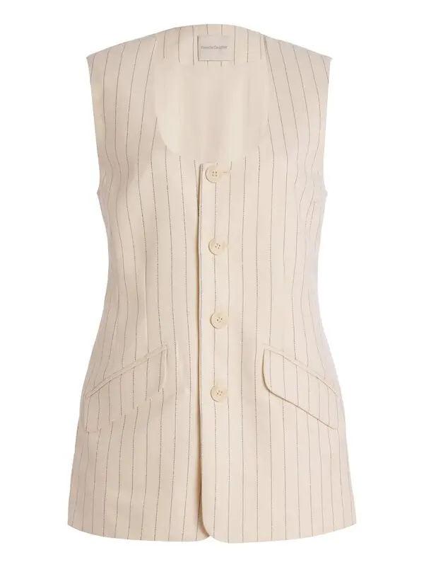 FAVORITE DAUGHTER The Diana Twill Vest - Stripe