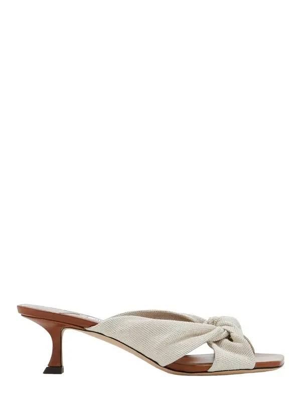 JIMMY CHOO Avenue Canvas Mules - Neutral