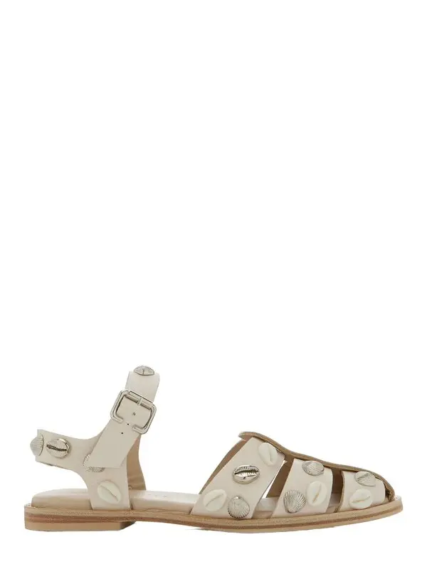 Freda Salvador Sera Studded Fisherman Sandals - Neutral