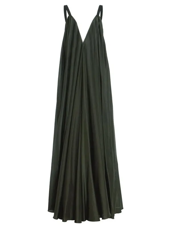 TEMILY Parachute Silk Gown - Dark Grey