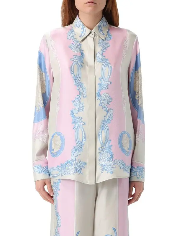 Versace Medusa Print Silk Shirt - Pink