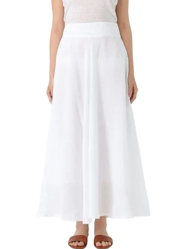 120% Lino Linen Skirt - White