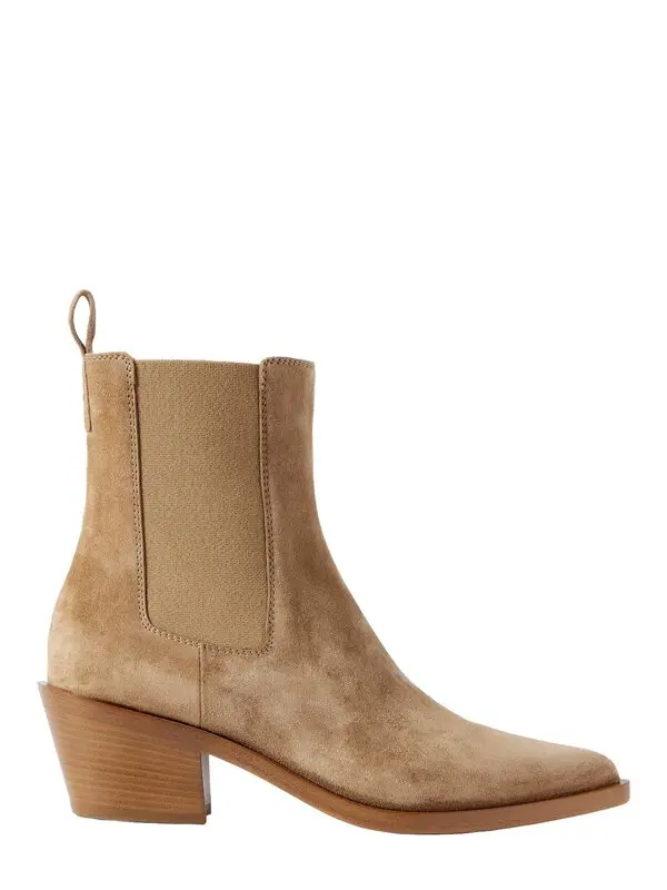 GIANVITO ROSSI Wylie 60 Suede Chelsea Boots - Neutrals