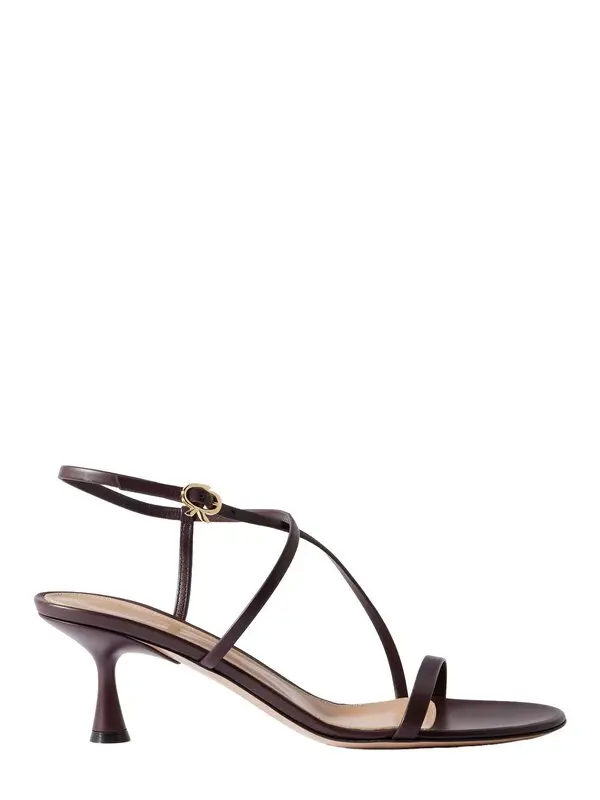 GIANVITO ROSSI 55 Leather Sandals - Brown