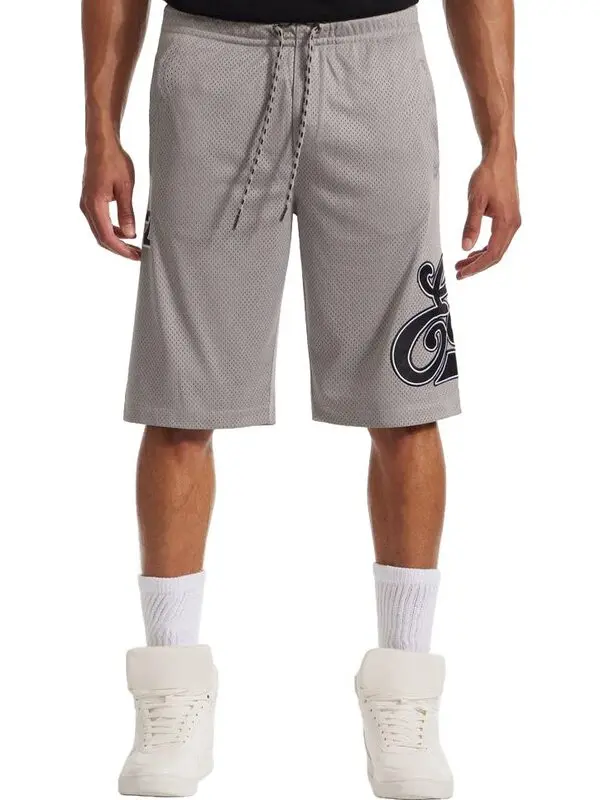ECKO UNLTD. Birdseye Mesh Knit Shorts - Marled Grey