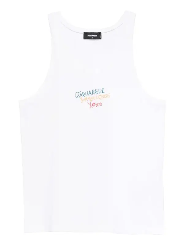 Dsquared2 Logo-embroidered Tank Top - White