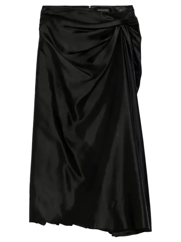Balenciaga Satin Midi Dress - Black