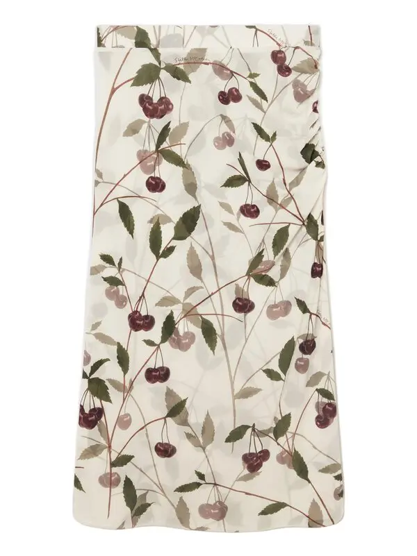 Stella McCartney Cherry Print Midi Skirt - Cream