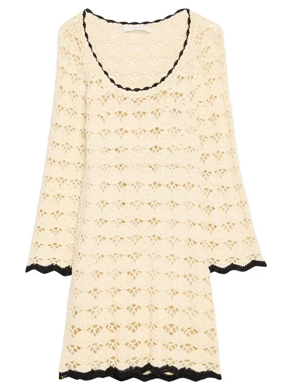 Zimmermann Rhiannon Crochet Mini Dress - Creamblack