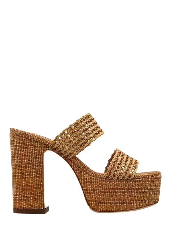 Casadei 120mm Woven Platform Sandals - Neutrals