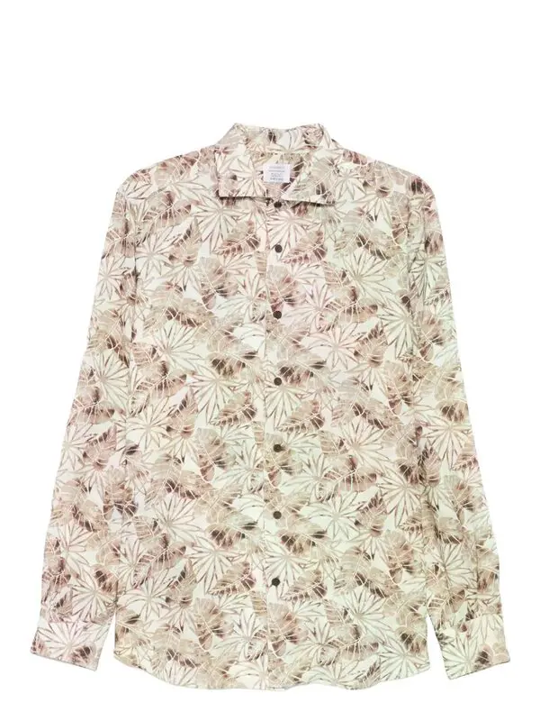 MAZZARELLI Leaf-print Shirt - Neutrals