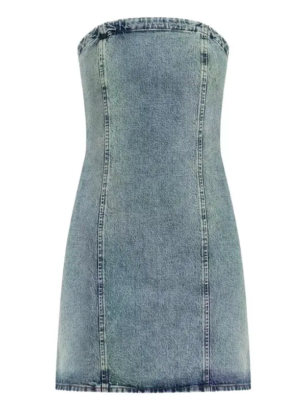 GESTUZ Nielle Denim Strapless Dress - Blue