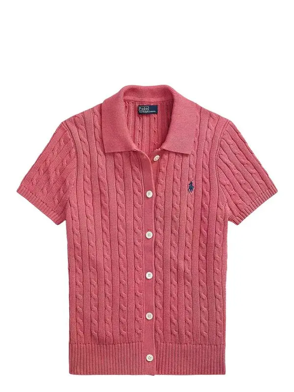 Polo Ralph Lauren Cable-knit Short-sleeve Cardigan - Pink