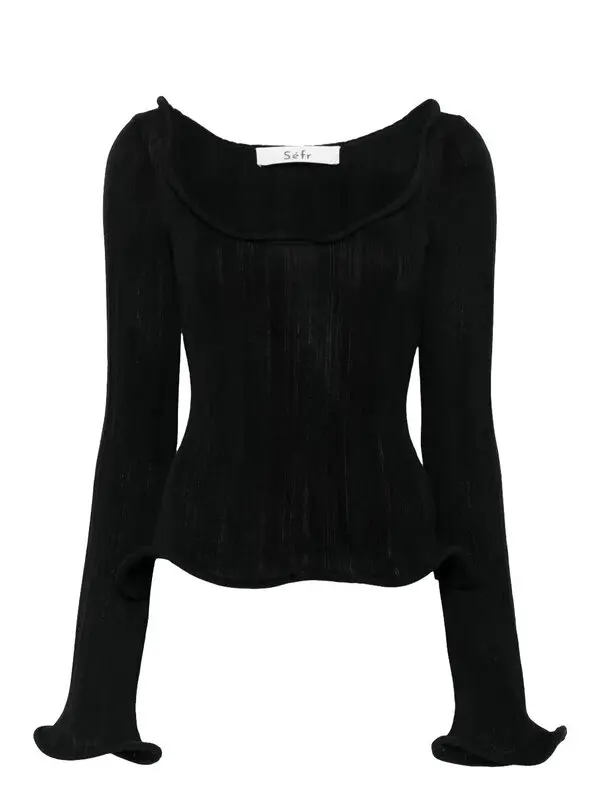 Séfr Giselle Long Sleeve T-shirt - Black