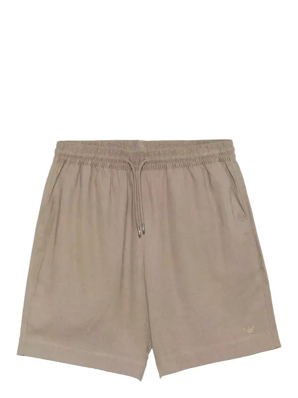 Emporio Armani Logo-embroidered Shorts - Brown
