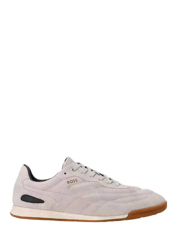 BOSS Suede Panelled Sneakers - Neutrals