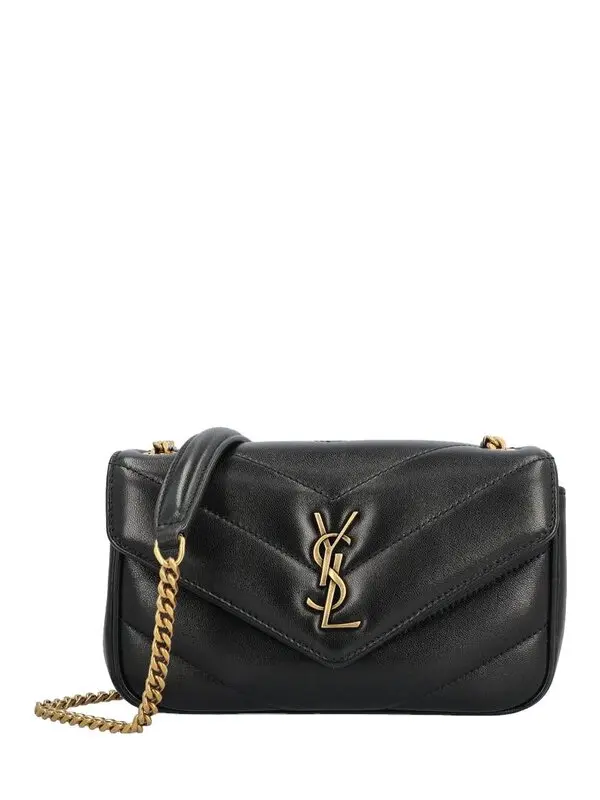 Saint Laurent Envelope Cassandre Chained Wallet - Black
