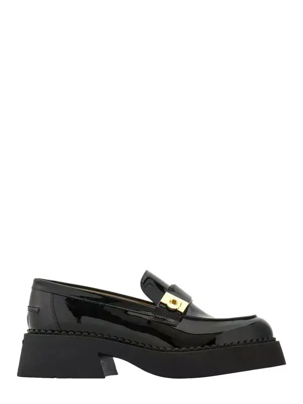 FERRAGAMO Leather Loafers - Black