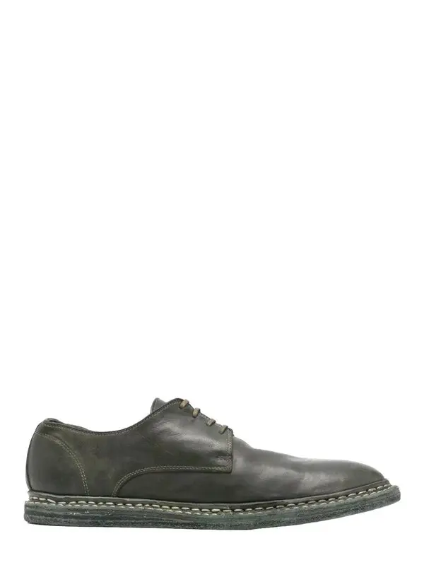 Guidi Leather Derby Shoes - Green