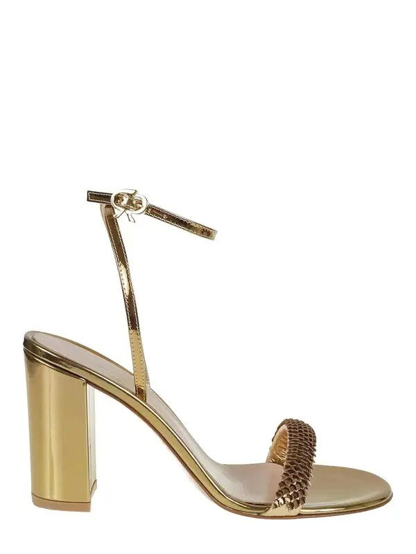 GIANVITO ROSSI Calissa Leather Sandals - Gold