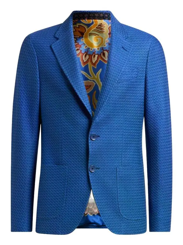 Etro Woven Blazer - Blue