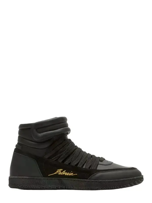 Balmain Leather Panelled High-top Sneakers - Black