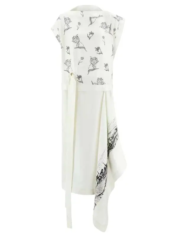 FERRAGAMO Floral-print Midi Dress - White