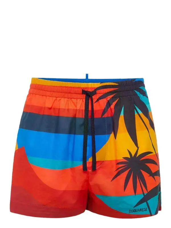 Dsquared2 Sunset Print Shorts - Red