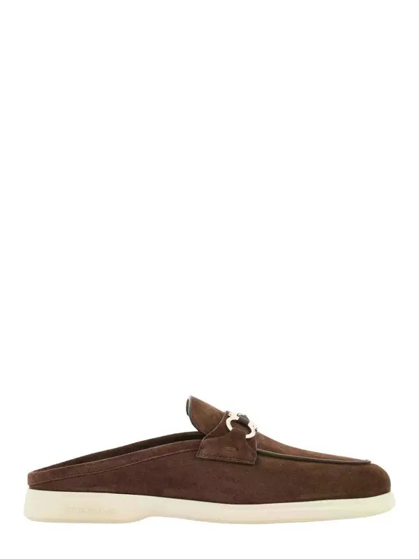 FERRAGAMO Gancini Buckle Loafers - Brown