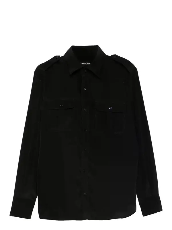 TOM FORD Light-crepe Shirt - Black