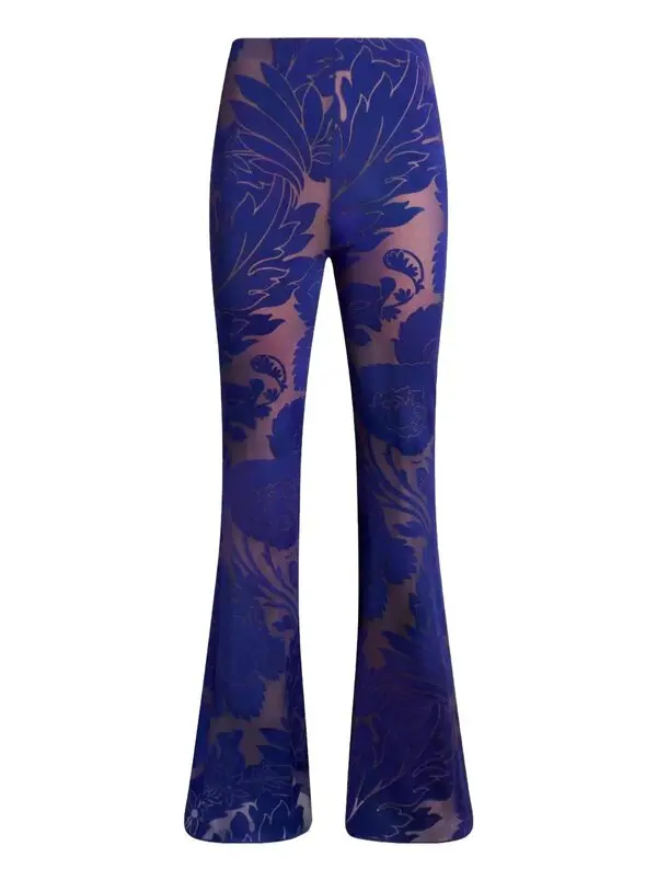 Etro Flared Jacquard Trousers - Blue
