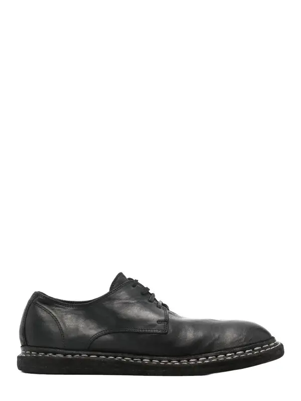 Guidi Leather Derby Shoes - Black
