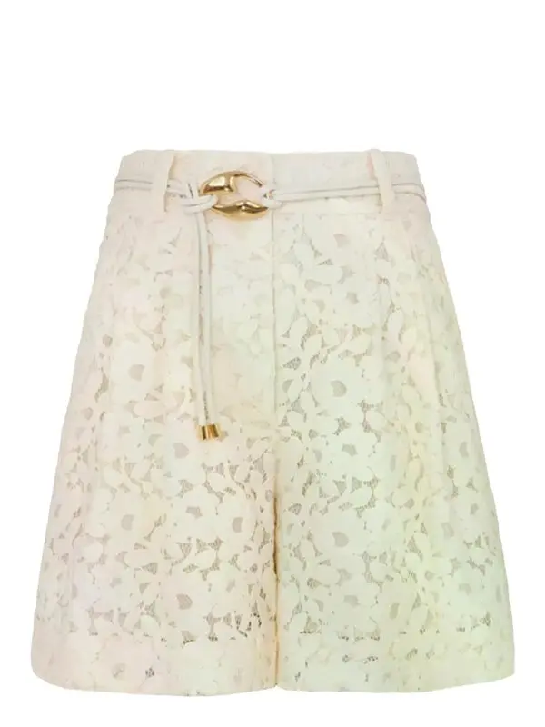 Zimmermann Illuminate Belted Shorts - Neutrals