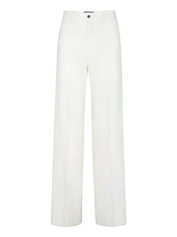 Philipp Plein Wool Wide-leg Trousers - White