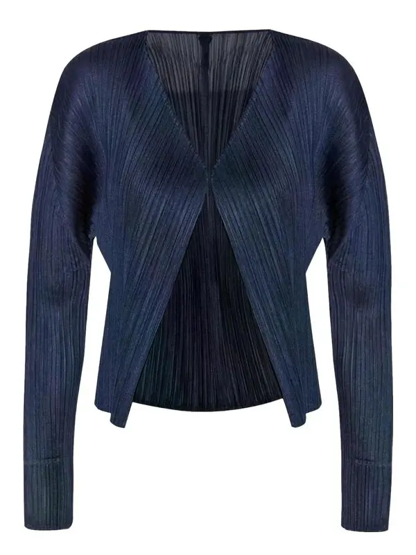 Issey Miyake Pleated Cardigan - Blue