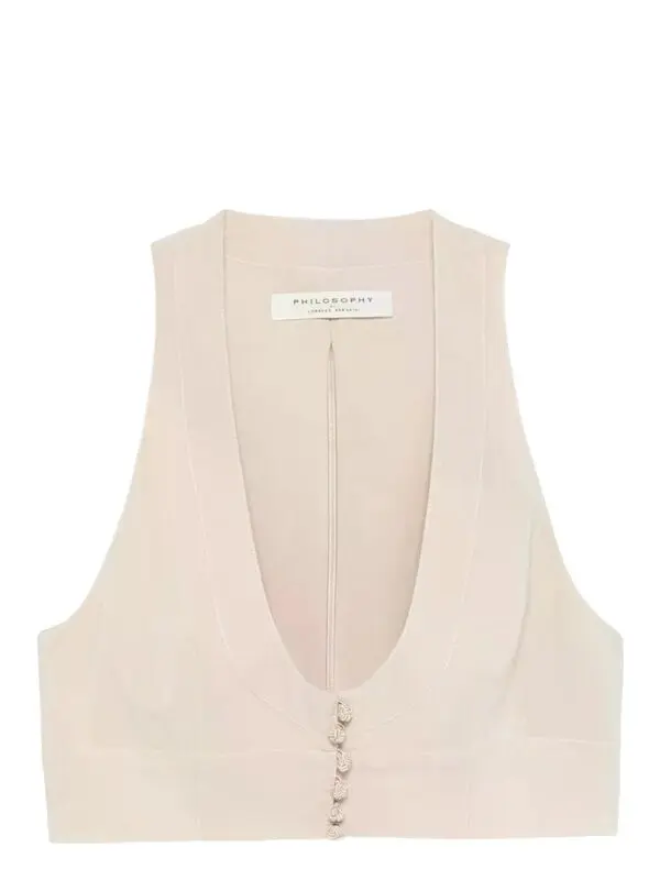 Philosophy Di Lorenzo Serafini Button-down Sleeveless Top - Neutrals