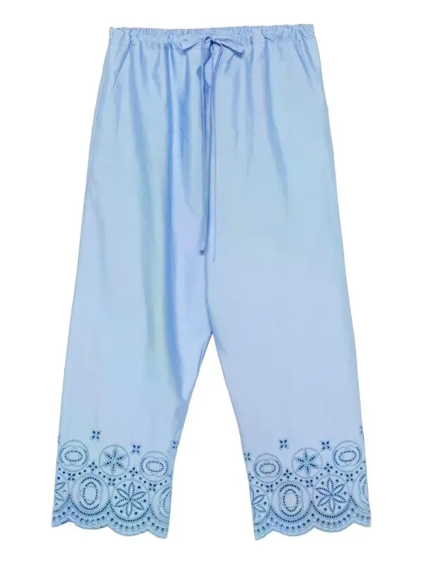 La DoubleJ Embroidered Trousers - Blue
