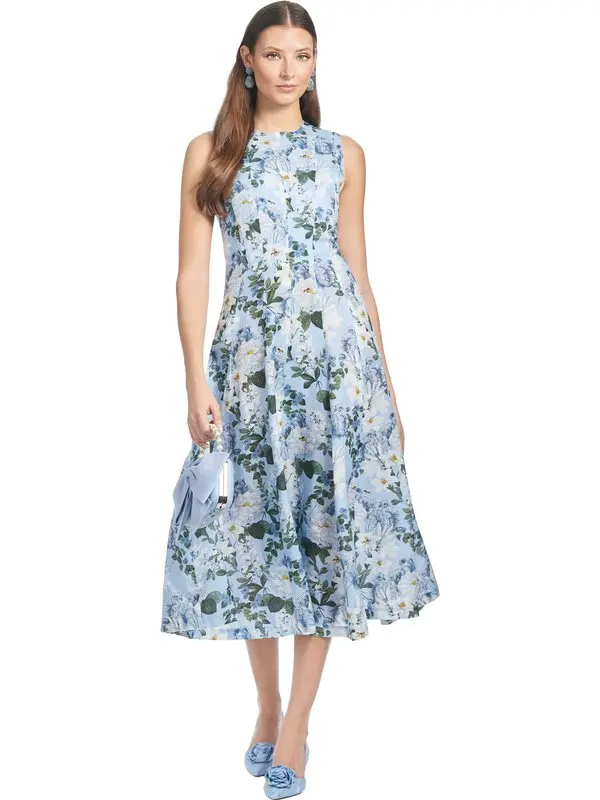 Sachin & Babi Mariposa Linen-lyocell Dress - Delft Petals