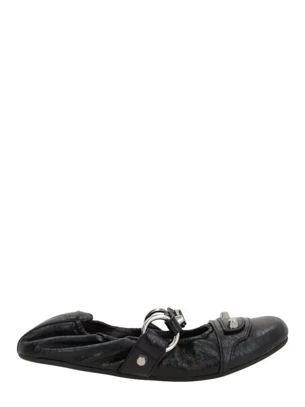 Balenciaga City Leather Ballet Flats - Black